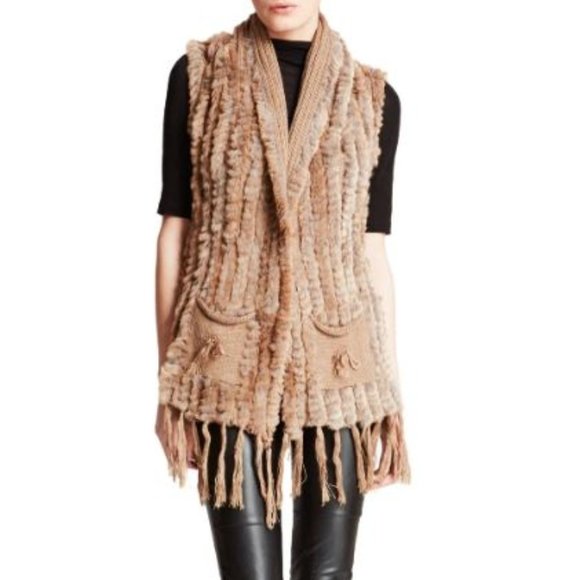 Belle Fare | Jackets & Coats | Belle Fare Rex Rabbit Fur Vest With Wool ...